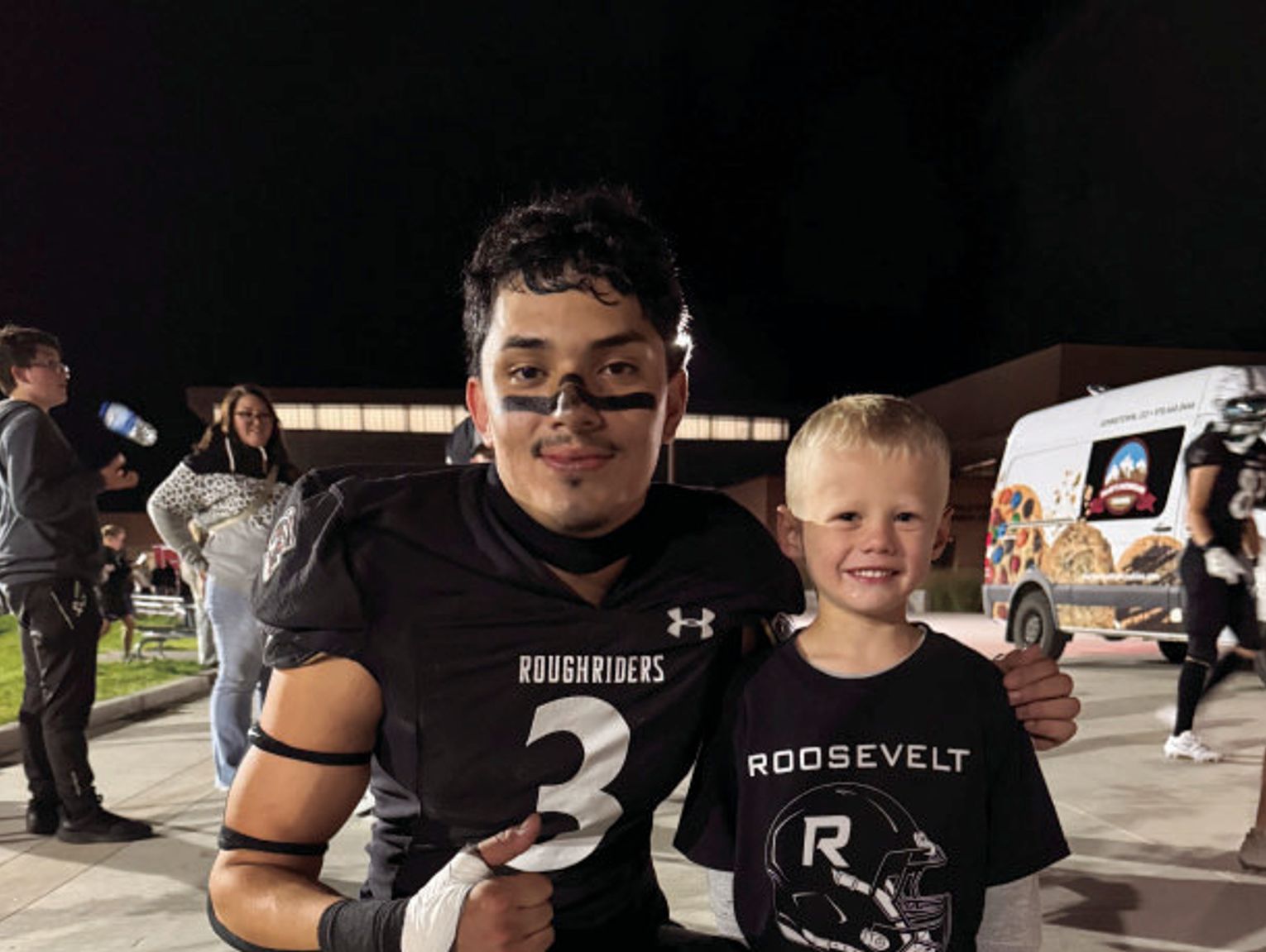 Myles Krause loves to go to Roosevelt Rough Rider football games