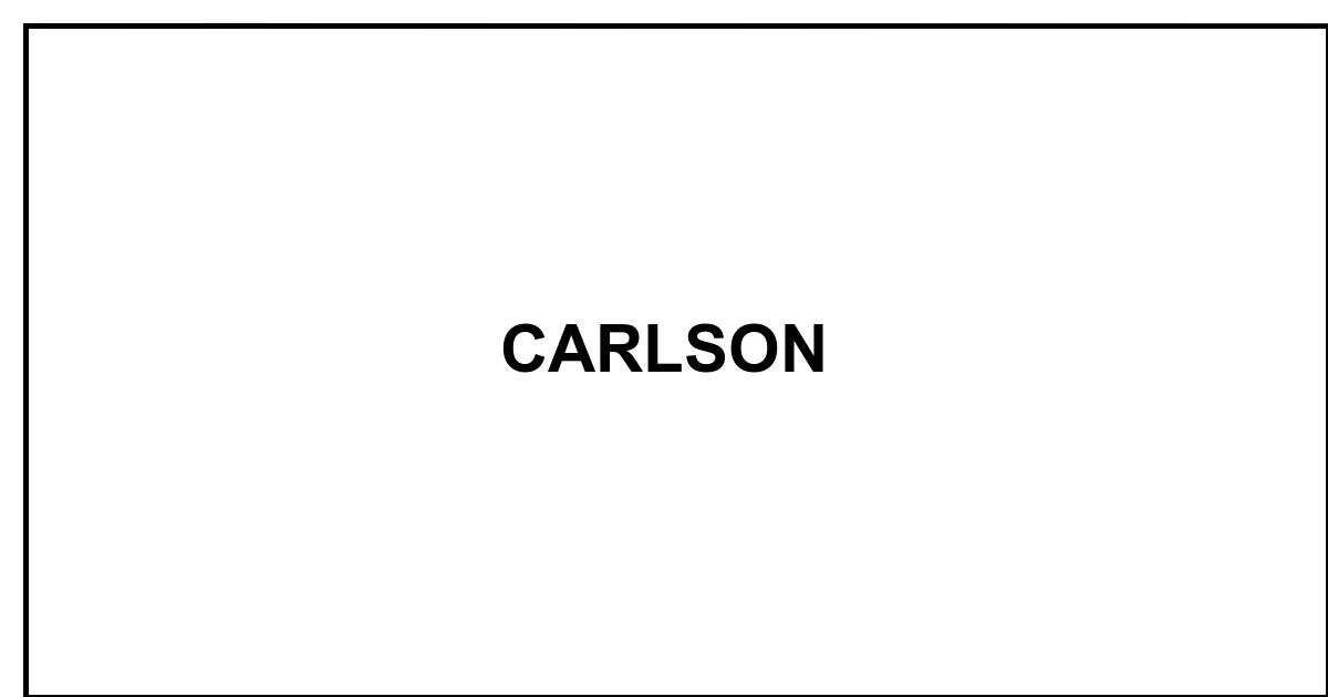 Obituary: CARLSON