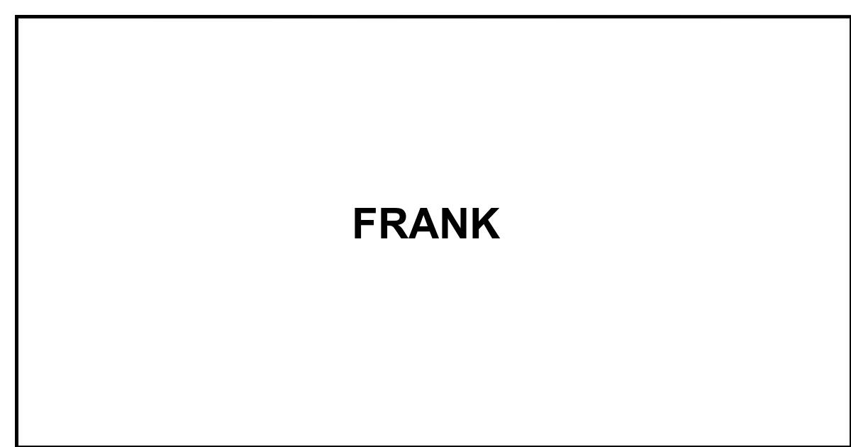 Obituary: FRANK